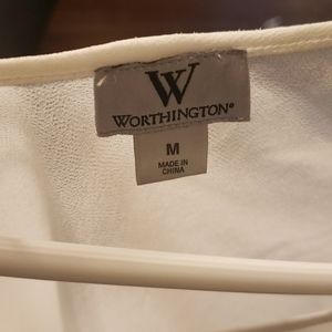 Worthington | Tops | White Top With Gold Sequins | Poshmark